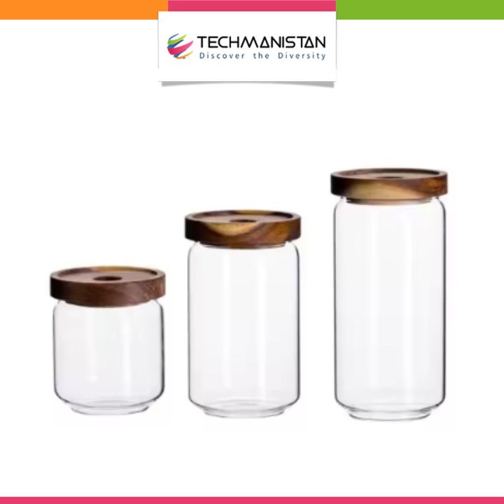 Techmanistan Set of 3 - Stackable Super Light Weight Borosilicate ...