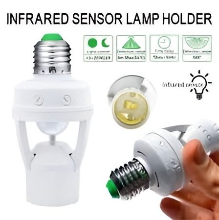 PIR Induction Sensor IR Infrared Human E27 Plug Socket LED Light Sensor ...
