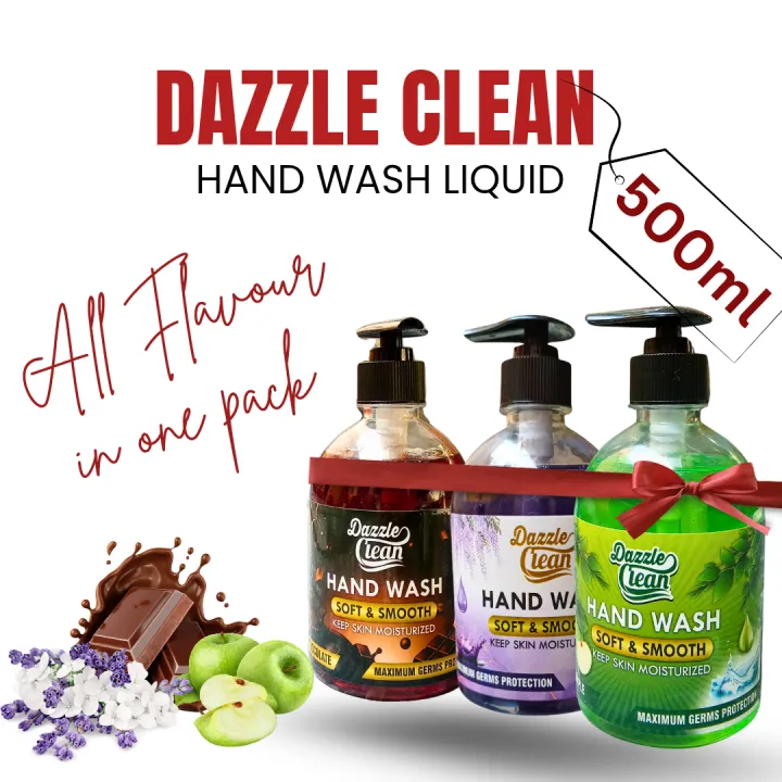 Pack of 3 | Dazzle Clean Handwash Liquid 500ml | Pack of 3 with 3 ...
