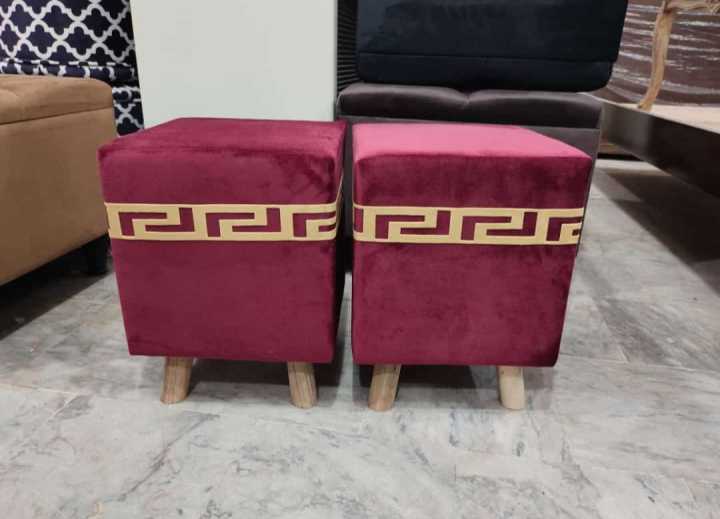 COMFORT ZOON Velvet Sitting Stool Sofa Chair Ottoman Stool with Metal ...