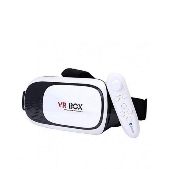 VR Box 3D Virtual Reality 2.0 Glasses with Remote - White | Daraz.pk