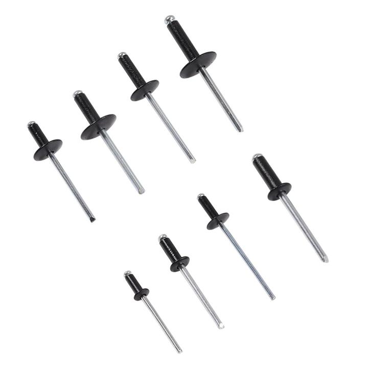200 PCS Aluminum Blind Rivets Pop Rivets Assortment Kit 6 Sizes Black ...