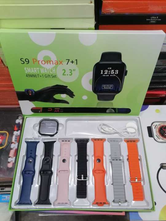 7 Straps Ultra Smart Watch With 7 Straps 49mm Large Screen Wireless ...