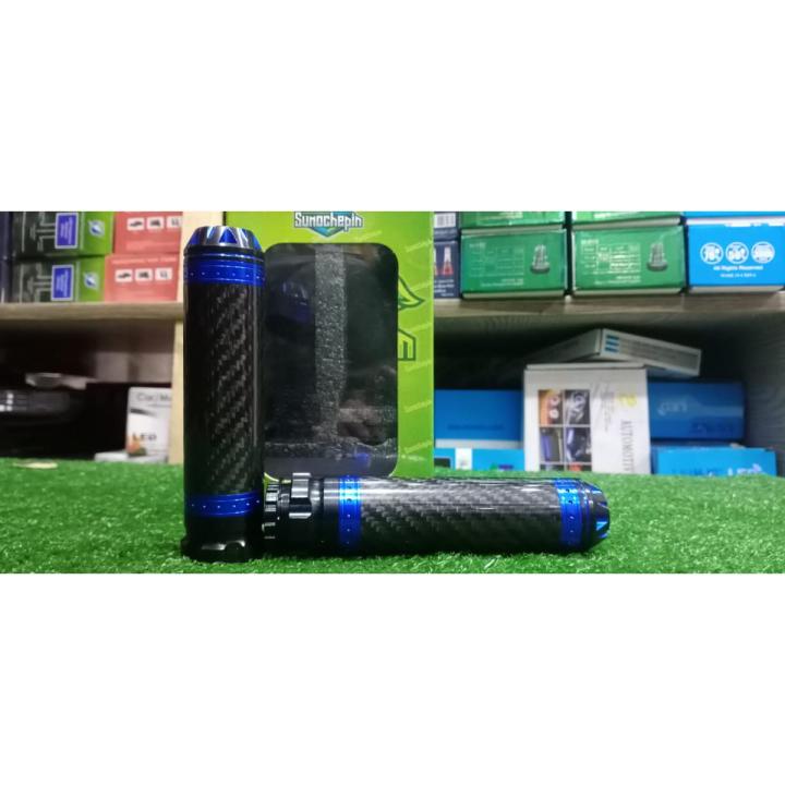 Universal Motorcycle Original Carbon Fiber Style Handle Grip Blue ...