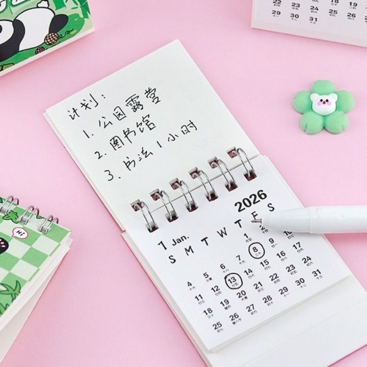 Creative Small 2026 Desk Calendar Cartoon Standing Flip Mini Calendar ...