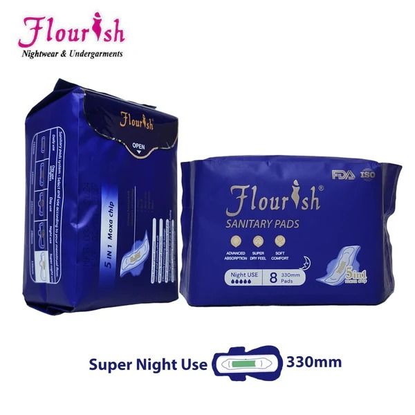 FLOURISH 330 MM EXTRA LONG DOUBLE WING SANITARY PADS FOR GIRLS & WOMEN ...