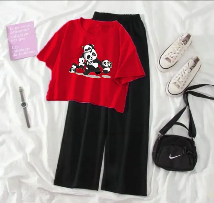 Soft and Comfy Short Sleeve T-shirt with Flapper Trouser Combo for ...