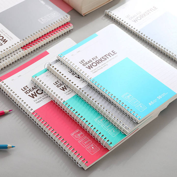 Morning Glory A5 Single Coil Ring Spiral Business Essential Notebook ...