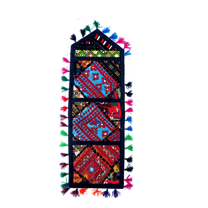 Vintage Wall Hanging Organiser 3 Pockets Decor Pakistani Sindhi ...