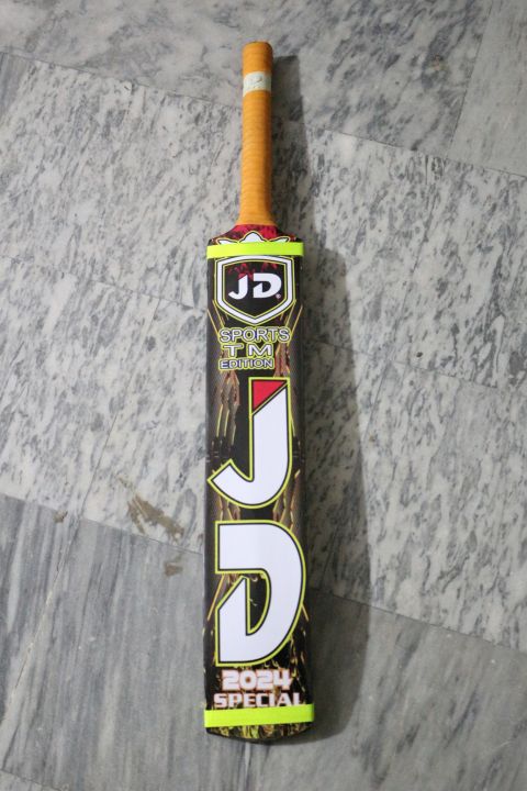 WOOD HANDLE JD BAT IN REASONABLE PRICE FULL STICKER BAT HEAVY BOTTOM ...