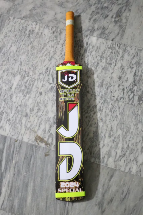 WOOD HANDLE JD BAT IN REASONABLE PRICE FULL STICKER BAT HEAVY BOTTOM ...
