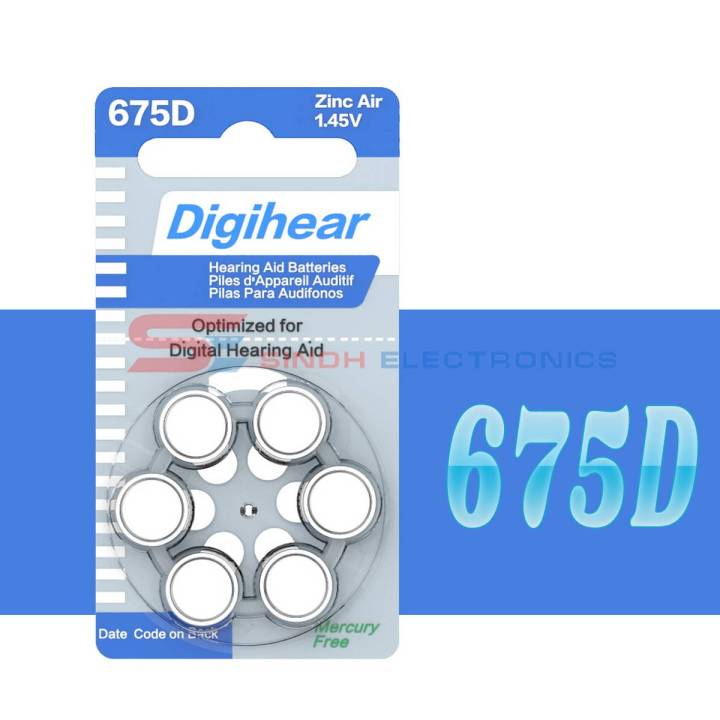 675D - Zinc Air 1.45V Hearing Aid Batteries Ex-12-25 | Daraz.pk