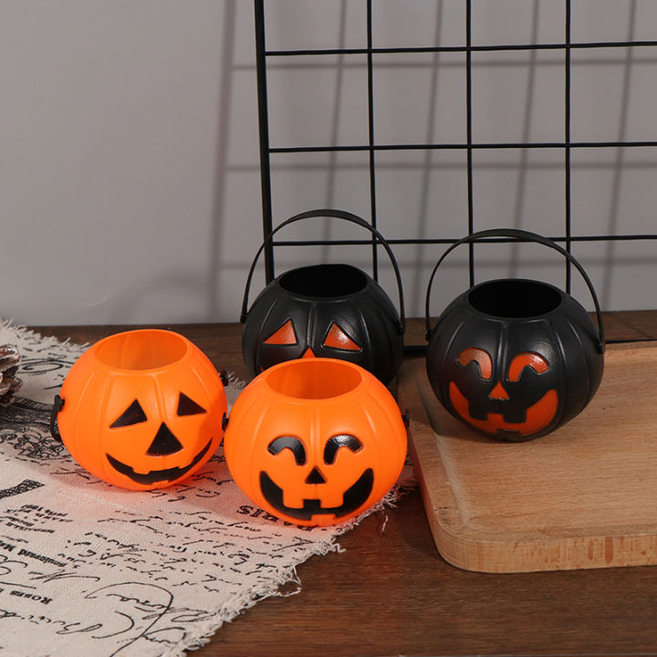Halloween Party Props Plastic Pumpkin Bucket Decoration Halloween ...