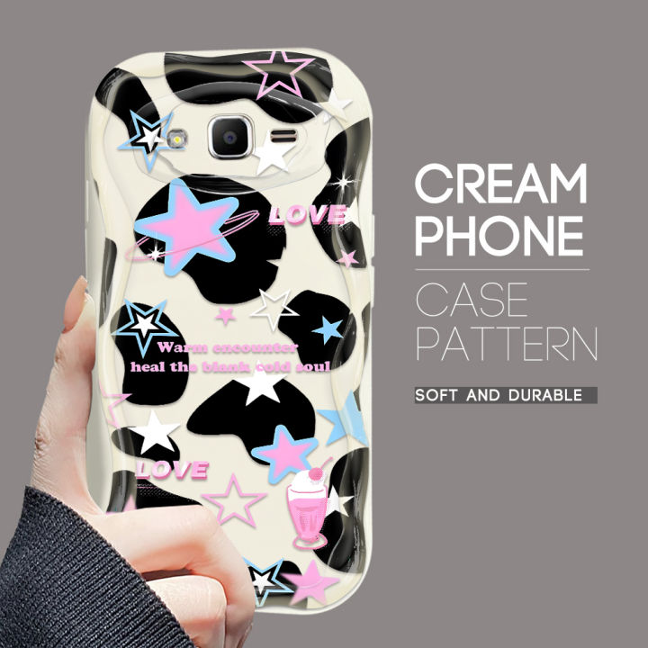 YYDS for Samsung J2 J7 Prime Back Cover Love Star Cream Texture Wavy ...