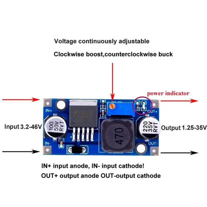 LM2596 LM2596s DC-DC Step Down Power Supply Module 3A Adjustable Step ...