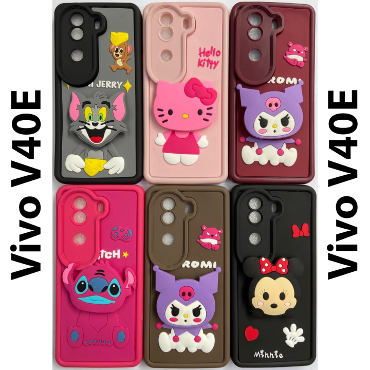 Vivo V40e – Cartoon Pop Socket Phone Case for Girls, Ladies & Kids | 3D ...