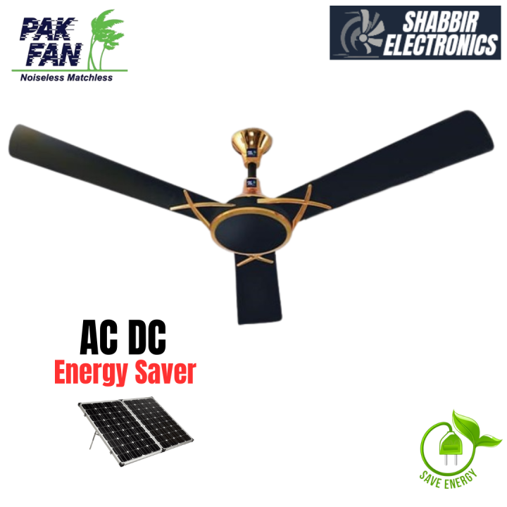 PAK FAN AC DC Ceiling Fan Inverter Hybrid solar Remote Control Copper Winding 56 inches | Daraz.pk