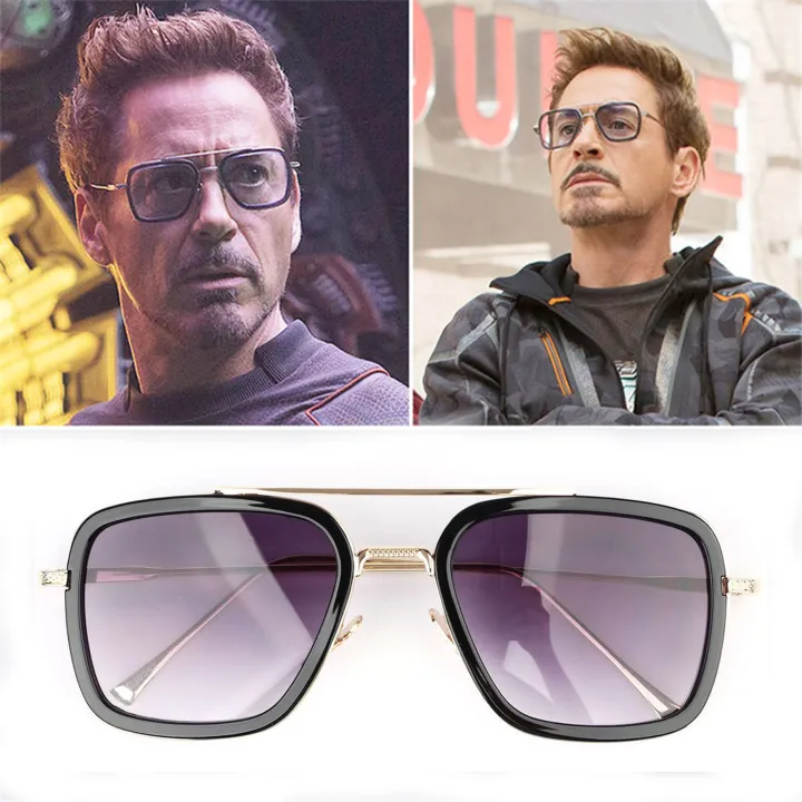 Tony Stark Square Sunglasses - Iron Man Sun Glasses Vintage Square ...