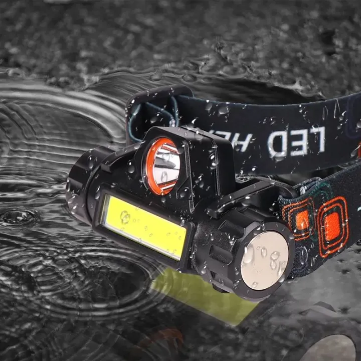 High Power LED Headlamp | USB Rechargeable Dual Light Source Head Torch ...