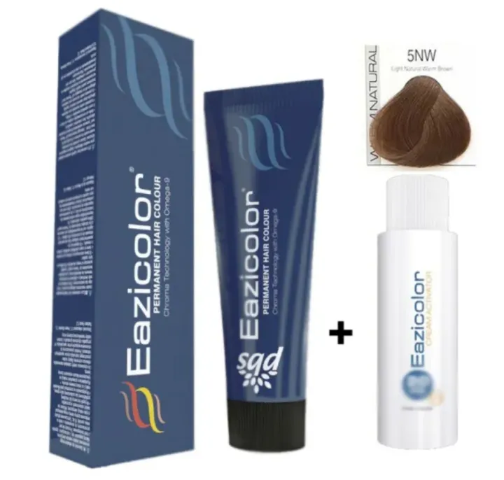 Eazicolor Professional Hair Color Tube And developer Color Shade 5NW ...