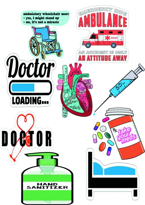 Doctor sticker Pack of 9, 3 x 2 inch sticker | Daraz.pk
