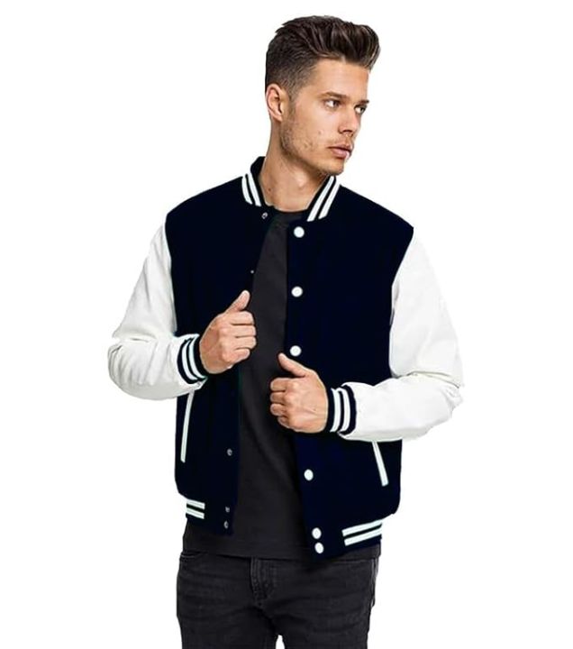 Unique Venue - Navy Blue - Stylish High-Quality Baseball Coat / Varsity ...