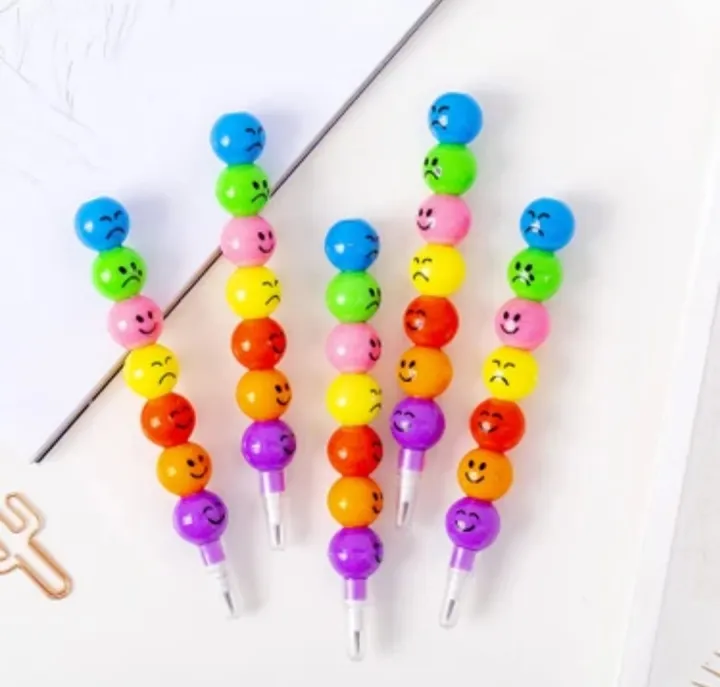 pack of 4 stack smiley bricks pencil set for kids, Fancy Stationary ...