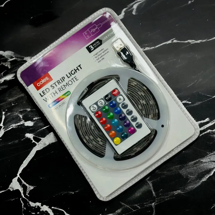 Coles Led Strip Light With Remote Multi Coloured | Daraz.pk