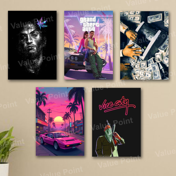 set of 5 motivational GTA vice city vagabond manga money motivation ...