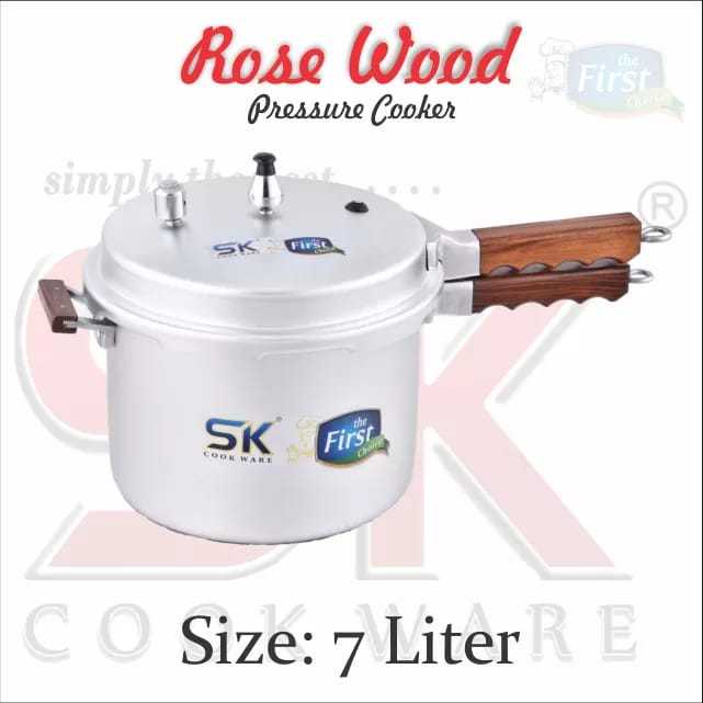 SK Pressure Cooker Rose Wood wooden handle cooker high quality 7 LTR ...