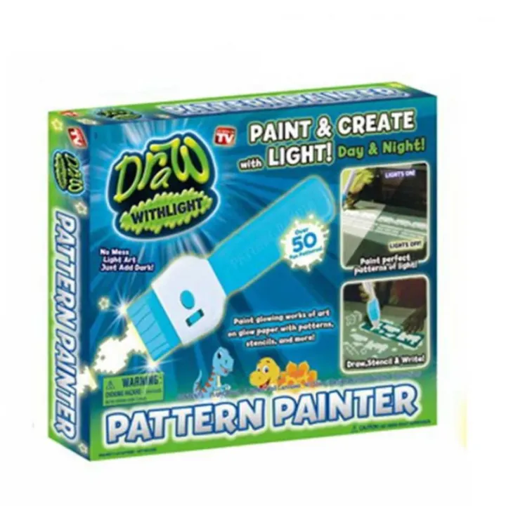 Draw with Light Pattern Painter - No Mess Glowing Art Set for Kids ...