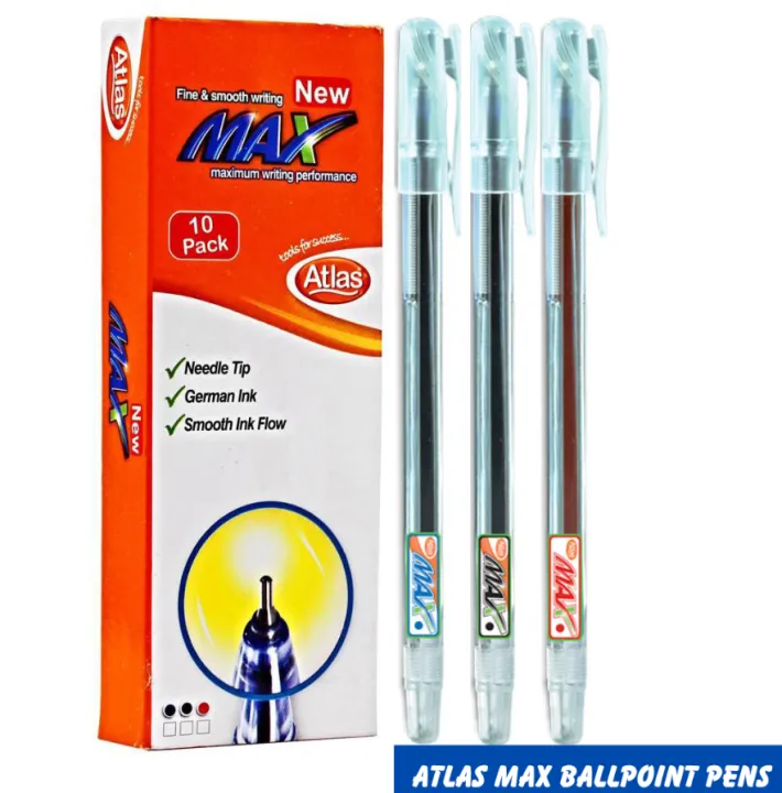 Atlas Max 3 color Ballpoint Pens - Superior performance- German ink (3 ...