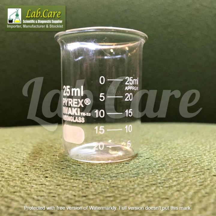 25ml IwakiPyrex-Beaker, Low Form Griffin, Borosilicate 3.3 Glass ...