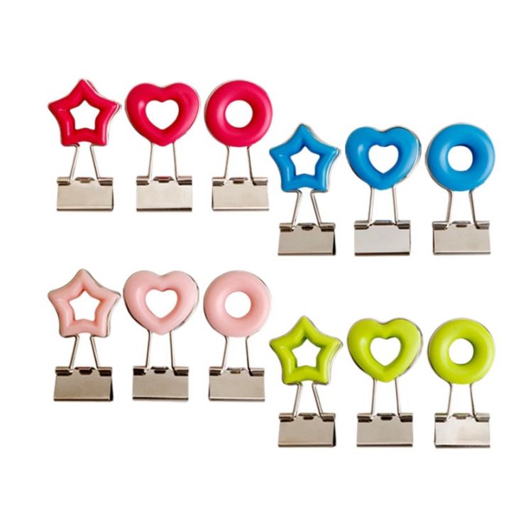 12 Pcs Binder Clips Paper Clamps 4 Colors Paper Binder Clip Long Tail ...