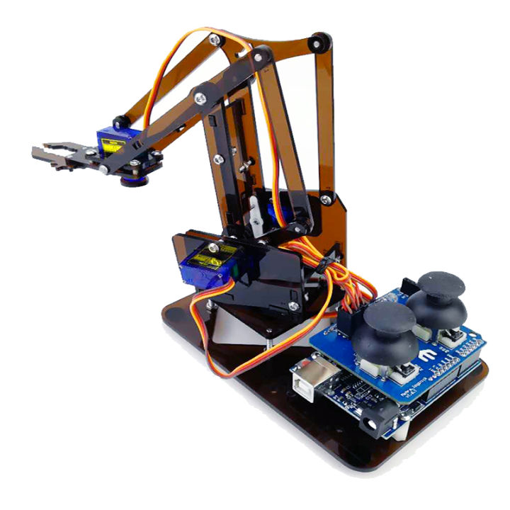 【AJWJ】EQV 4 Acrylic Mechanical Arm Robot Claw for Arduino Maker Learning DIY Kit Robot | Daraz.pk