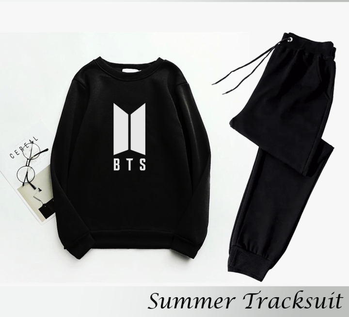 Trendy Fashion BTS printed Tracksuit Full Sleeves Cotton Jersey Ribb ...