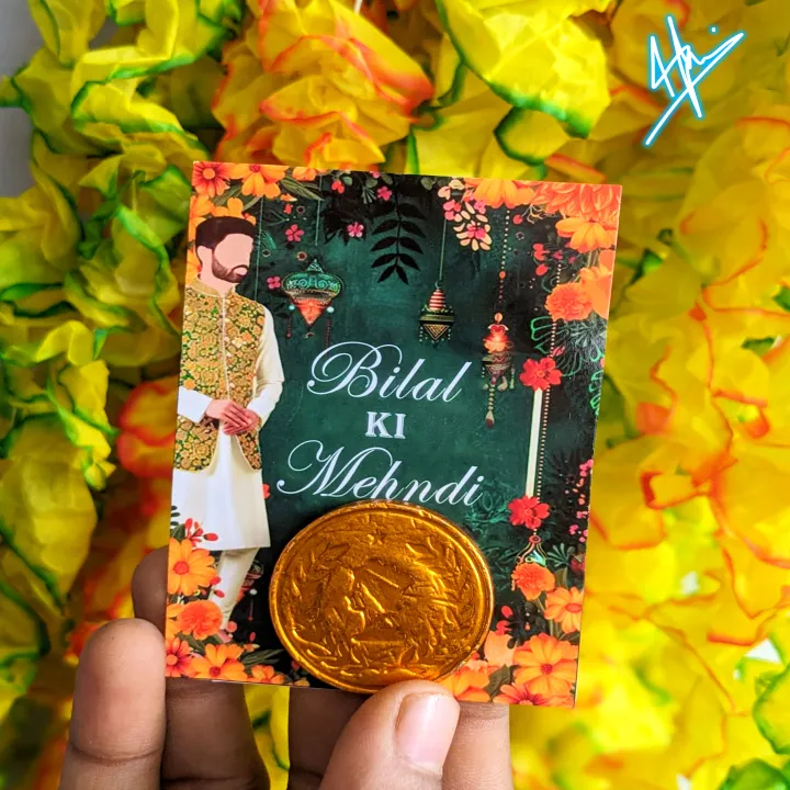Personalized Customized Mehndi Card ( 12 Pcs Only Card ) Mehndi Favor ...