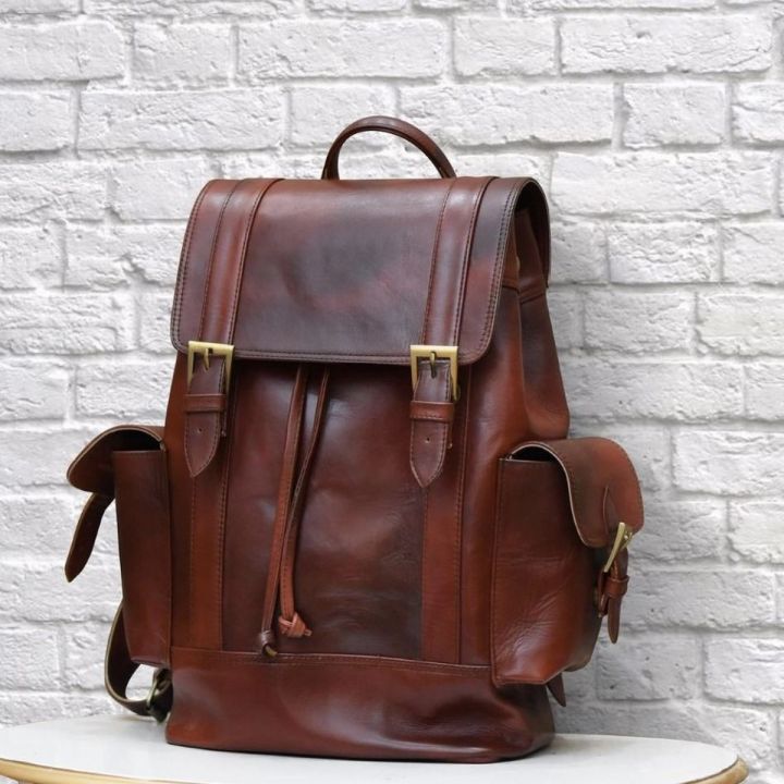 Vogue Flair Manhattan Leather Backpack For Men and Women | Daraz.pk