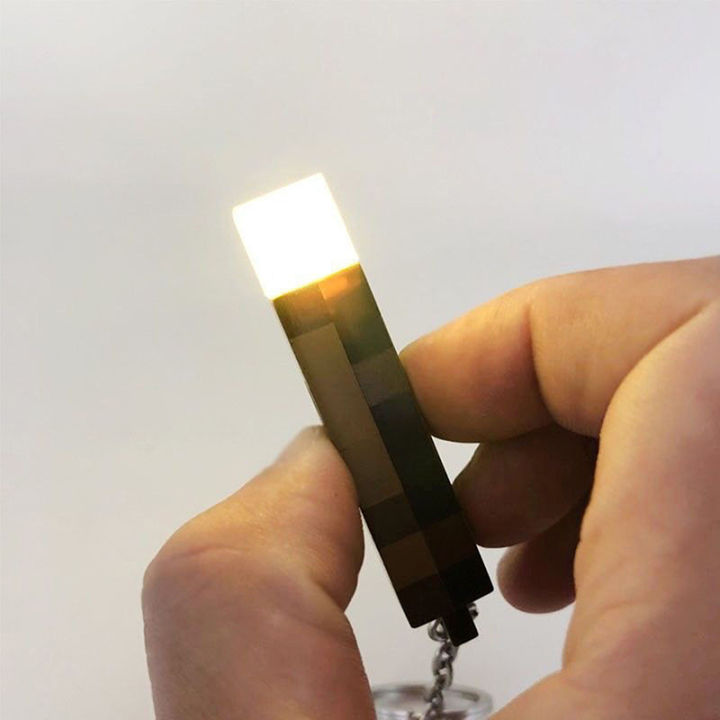 Minecraft Toys Torch Light Keychain LED Minecraft Games Luminous Torch ...