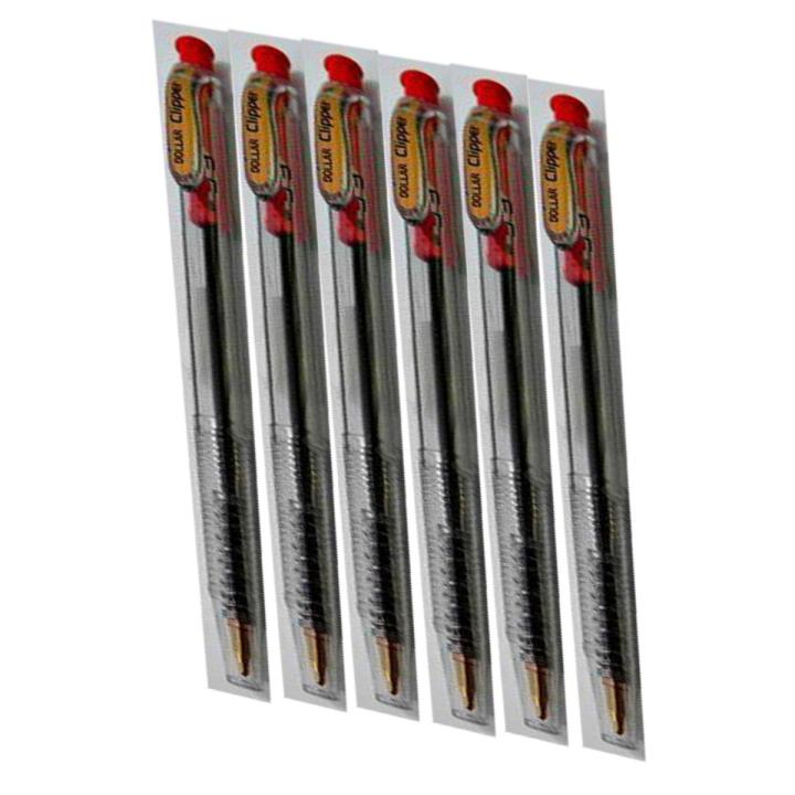 Dollar Clipper Ball Pen Red Art # BPCLF (6 Pcs) | Daraz.pk