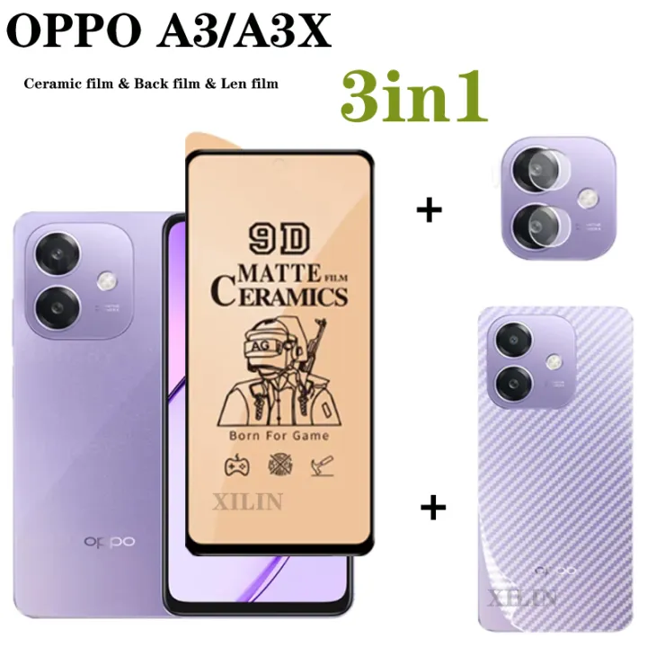 3IN1 For OPPO A3X A3 OPPO Full Screen Soft Matte Ceramic film+ Camera ...