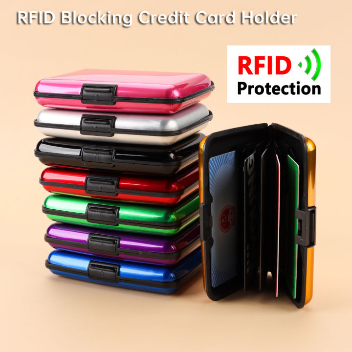 Business RFID Blocking Metal Anti-Theft Wallets Coin Purse ID Card Case ...