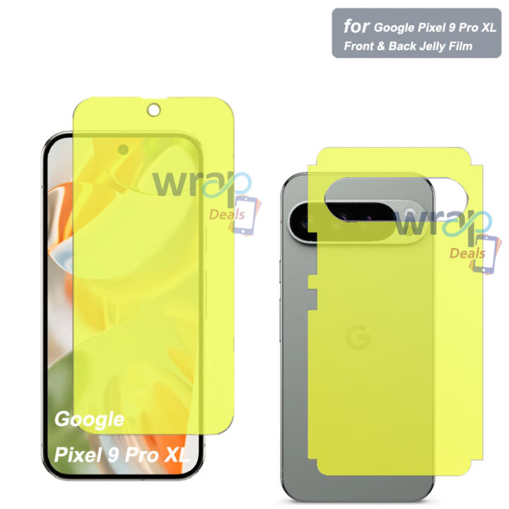 2 in 1 google pixel 9 pro XL Front Screen Jell Protector + Back Jelly ...