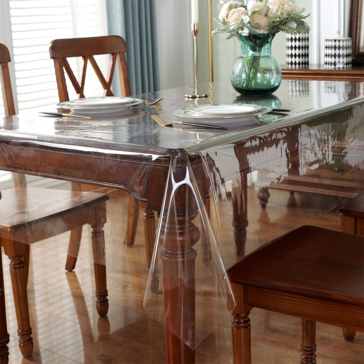 Transparent Plastic Table Cover – Waterproof Dining Table Sheet for ...