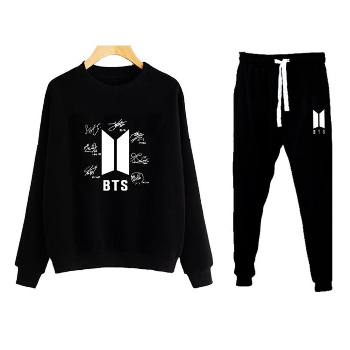 Trendy Tracksuit BTS SIGN ARMY Print Thick & Fleece Fabric Full Sleeves ...