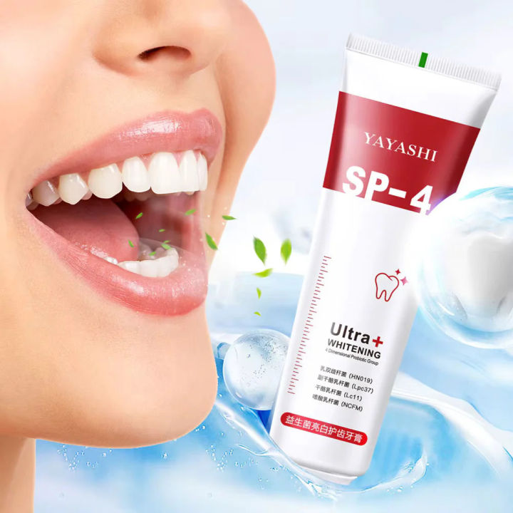 SP4 Probiotic Whitening Toothpaste 120g – Removes Coffee, Tea & Smoking ...
