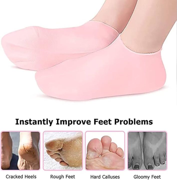 Silicone Gel Moisturizing Socks | Box Packed for Ultimate Foot Care ...