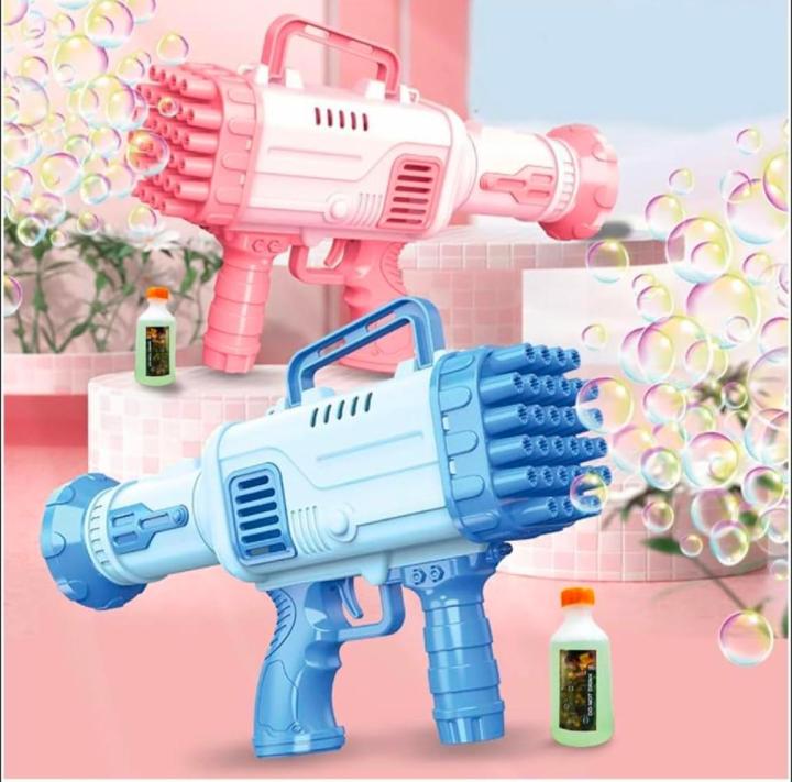 36 Hole Bazooka Bubble Blower Gun Toy With Light And Fan, Strong Wind ...