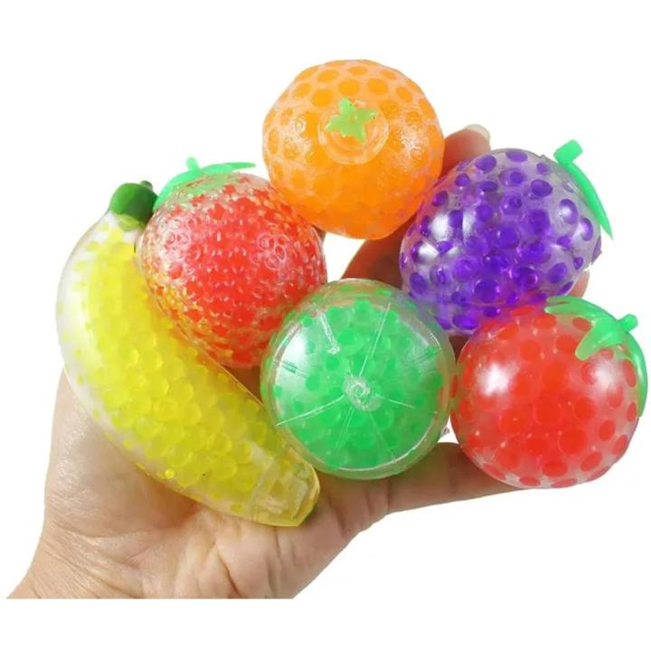E-STORE Rainbow Fruit Fidget Mesh Ball Anti Stress Relief Sensory Bead ...