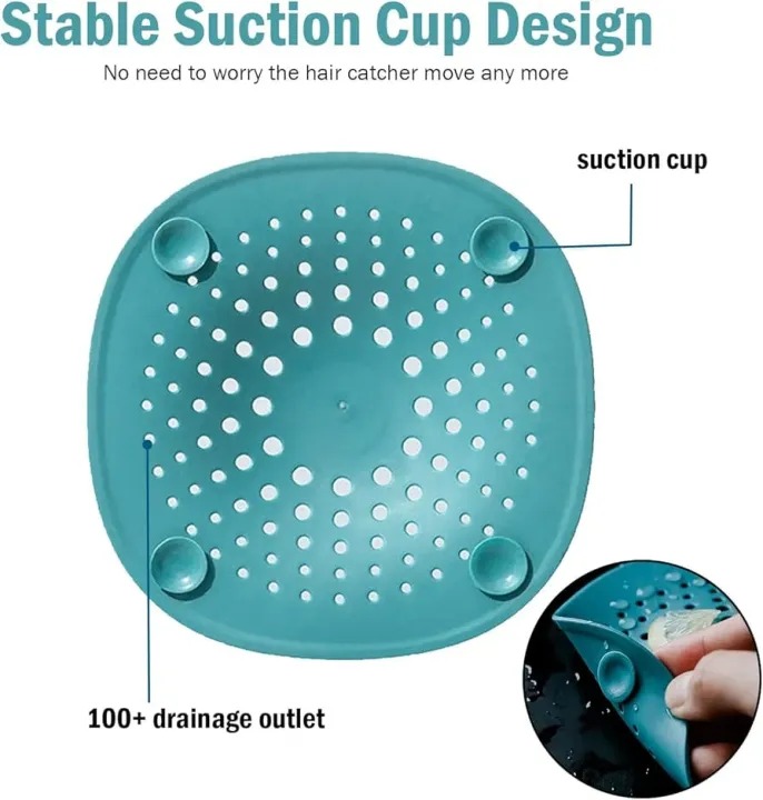 Square Shower Drain Hair Cather | Drain Hair Catcher Flat Silicone Plug ...